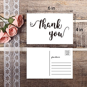 Antgiftshop 50 Thank You Postcards-Blank Thank You Note Card for Wedding, Bridesmaid, Bridal or Baby Shower, Teachers, Business a Great Way just to say Thanks! 4 x 6 inch