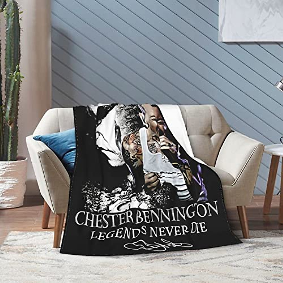 Chester Bennington Blanket Flannel Super Soft Fleece Lightweight Throw Blanket for Bed Couch Sofa Bedroom Warm Blanket 60"X50"