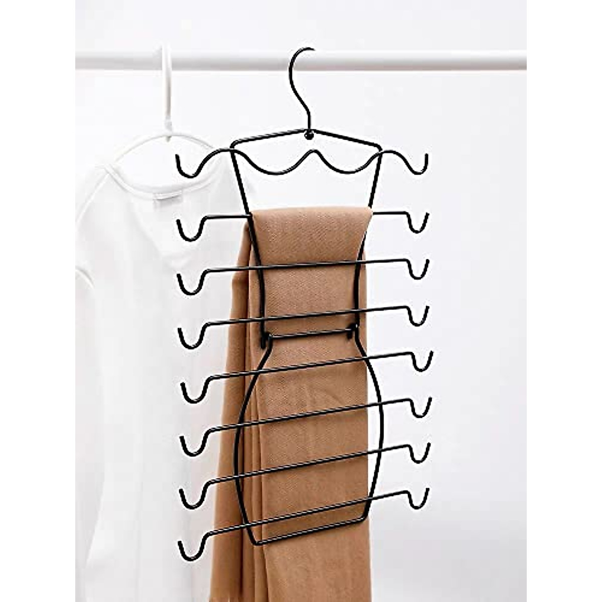HAODOPSTY 8 Tier Tank Top Hanger, Metal Folding Bra Hanger for Closet (Matt Black, 1)