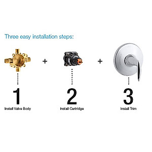 Kohler K-TS97074-4Y-2MB Pitch Rite-Temp Bath and Shower Trim Kit, 2.5 GPM, Vibrant Brushed Moderne Brass