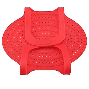 Non-Stick Turkey Lifter, Food Grade Silicone Heat Resistant Meat Lifter, Poultry Cooking Mat for Oven Chicken Baking Mat Pan Roast(Red, Orange, Green)(Red)
