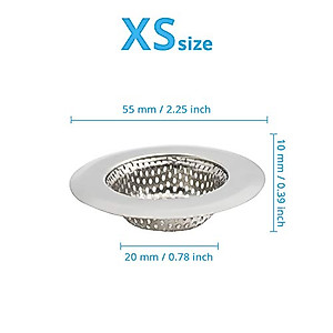 KUFUNG Sink Strainer, Basket Stainless Steel Bathroom Sink, Utility, Slop, Kitchen and Lavatory Sink Drain Strainer Hair Catcher (2.25 inch, 4Pack)…