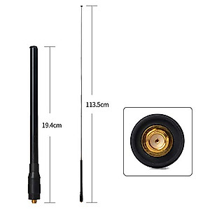 HYS 70-1000MHz Wide Band Telescopic Antenna SMA-Female Mobile Radio Antenna for BaoFeng UV5R UV5RE BF-888S Series Kenwood/HYT/LINTONT Series Two Way Radios HT Scanner