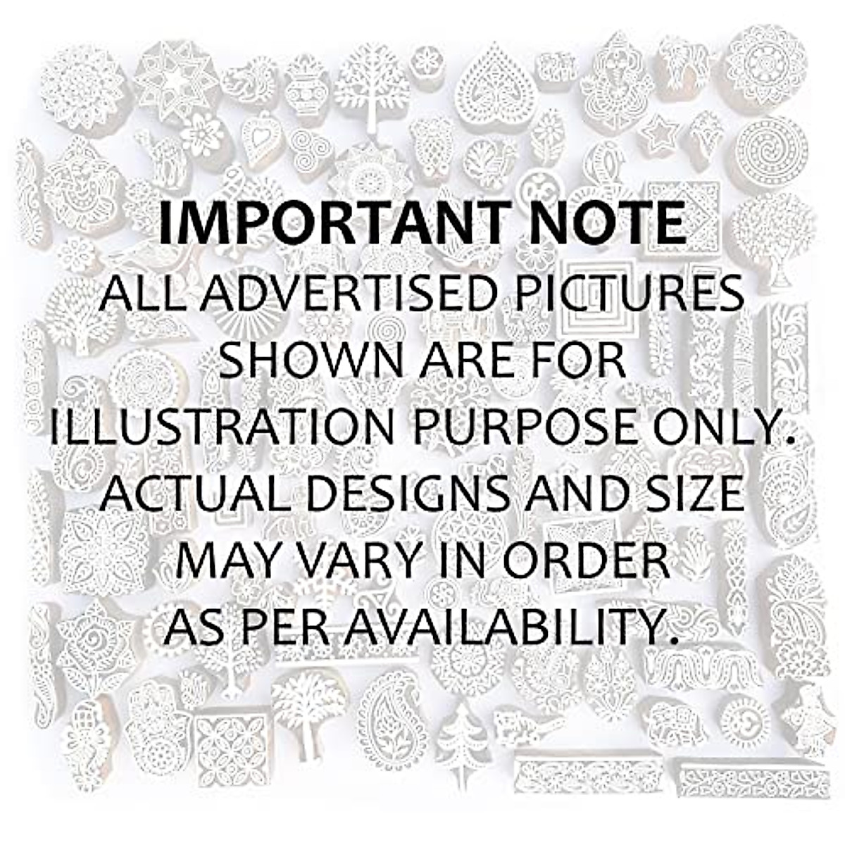 Royal Kraft Assorted Wooden Block Printing Stamps (Set of 25) Bulk01_25