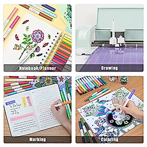 REALIKE Dual Tip Pens for Cricut Maker 3/Maker/Explore 3/Air 2/Air, Dual Tip Marker Pens Set of 36 Pack Fine Point Pen Writing Drawing Accessories for Cricut Machine (0.4 Tip & 1.0 Tip)