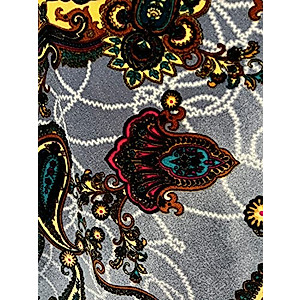 Sutton Paisley 7 Print on Polyester Stretch Velvet Fabric by The Yard for Bows, Head Wraps, Top Knots, Scrunchies, Clothes, Costumes, Crafts