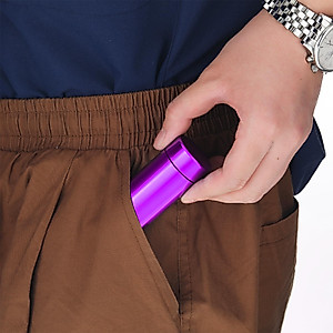 Zhehao 5 Pcs Aluminum Container Storage Container Miniature Metal Waterproof Containers for Coffee Teas Screw Top Lid Lock Odor 1.7 oz(Black, Silver, Rosy Gold, Purple, Green)