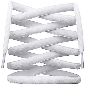 LitLaces - Premium Fat Oval Ultra Wide Replacement Shoe Laces for Nike Dunk SB & Foamposite, Fits Lows and Highs (White, 63”)