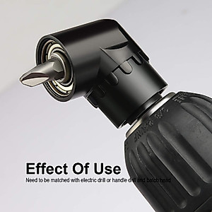 Pommes 4-Piece Power Drill Sockets Adapter Sets,360degreeRotatable 1/4inch 3/8inch 1/2inch Impact Grade Driver Extension Set Bit+105 Degree Right Angle Screwdriver Hex Bit Socket 4 Black