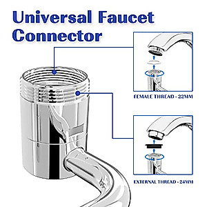 Faucet Extender, 1080° Swivel Robotic Arm Faucet Aerator Rotatable Multifunctional Extension Faucet, Large-Angle Ratating Universal Splash Faucet Attachment Adapter for Bathroom Kitchen Sink
