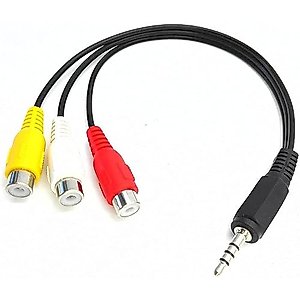 zdyCGTime Black 3.5mm Plug Male to 3 RCA Female Adaptor Audio Video Cable(25CM) (F/M))