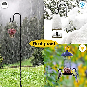 COCONUT Shepherds Hook for Outside, 62 Inch Adjustable Bird Feeder Pole with 5 Prong Base, Garden Hanger Stand for Hummingbird Feeder, Wind Chime, Lantern