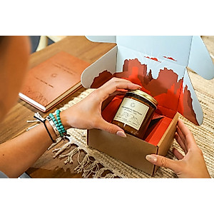 Energize in Gratitude - 8 oz Natural Soy Candle with Orange, Ginger, and Amber Fragrances - Perfect Thank You Gift for Women & Men, Long-Lasting Aromatherapy Candle