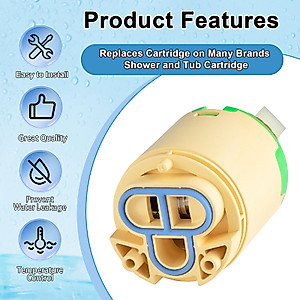 HJ-40 JL01GJ Shower Cartridge Replacement,40mm Faucet Cartridge Replacement,for Replaces Cartridge on Many Brands Tub and Shower Valve