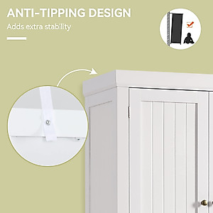 LOUVIXA 72" Kitchen Pantry Storage Cabinet, Freestanding Cupboard with 2 Cabinets, Drawer and Adjustable Shelves, Tall Storage Cabinet for Kitchen, Dinning Room, Living Room (White)