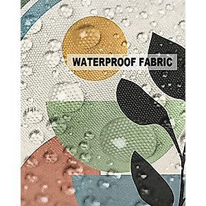 Outdoor Pillow Covers Waterproof, Boho Geometry Throw Pillowcase Decorative Cover, Rainbow Striped Middle Century Northern Europe Garden Cushion Case Set of 2 for Sofa, Couch, Tent, Patio 16"x16"