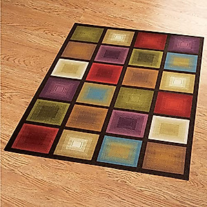 Collections Etc Optic Squares Geometric Modern Large Area Rug