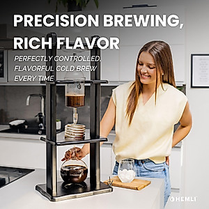 Hemli Cold Drip Coffee Maker, Cold Brew Coffee Tower, Slow Drip Japanese Cold Brew Maker, 32 oz, Cold Brew Drip, Ice Coffee Tower (ICT2)