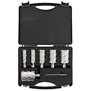 Steel Dragon Tools AC2-7PCLG 7PC Annular Cutter Kit Depth 2" Large Sizes 1" - 2" 1 Pin