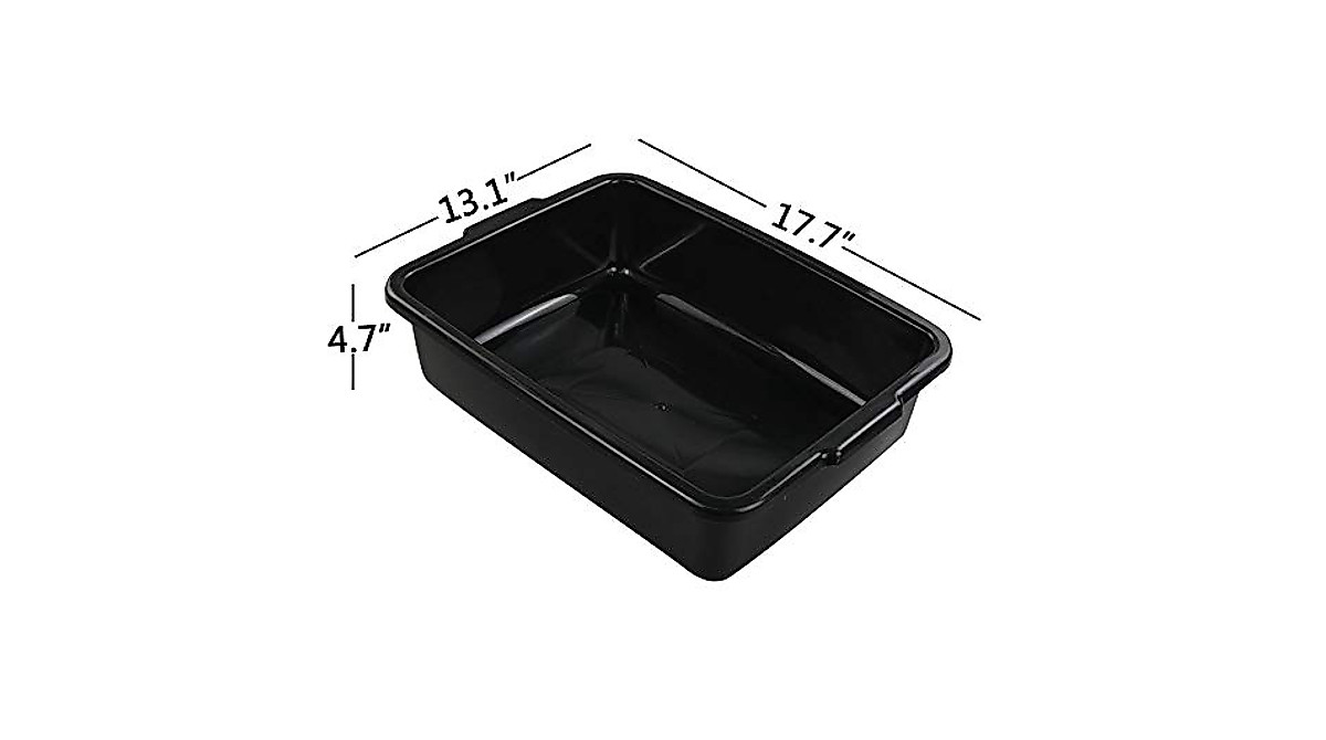 Shop Lesbin 13L Commercial Plastic Tote Boxes - 4-Pack Bus Tubs