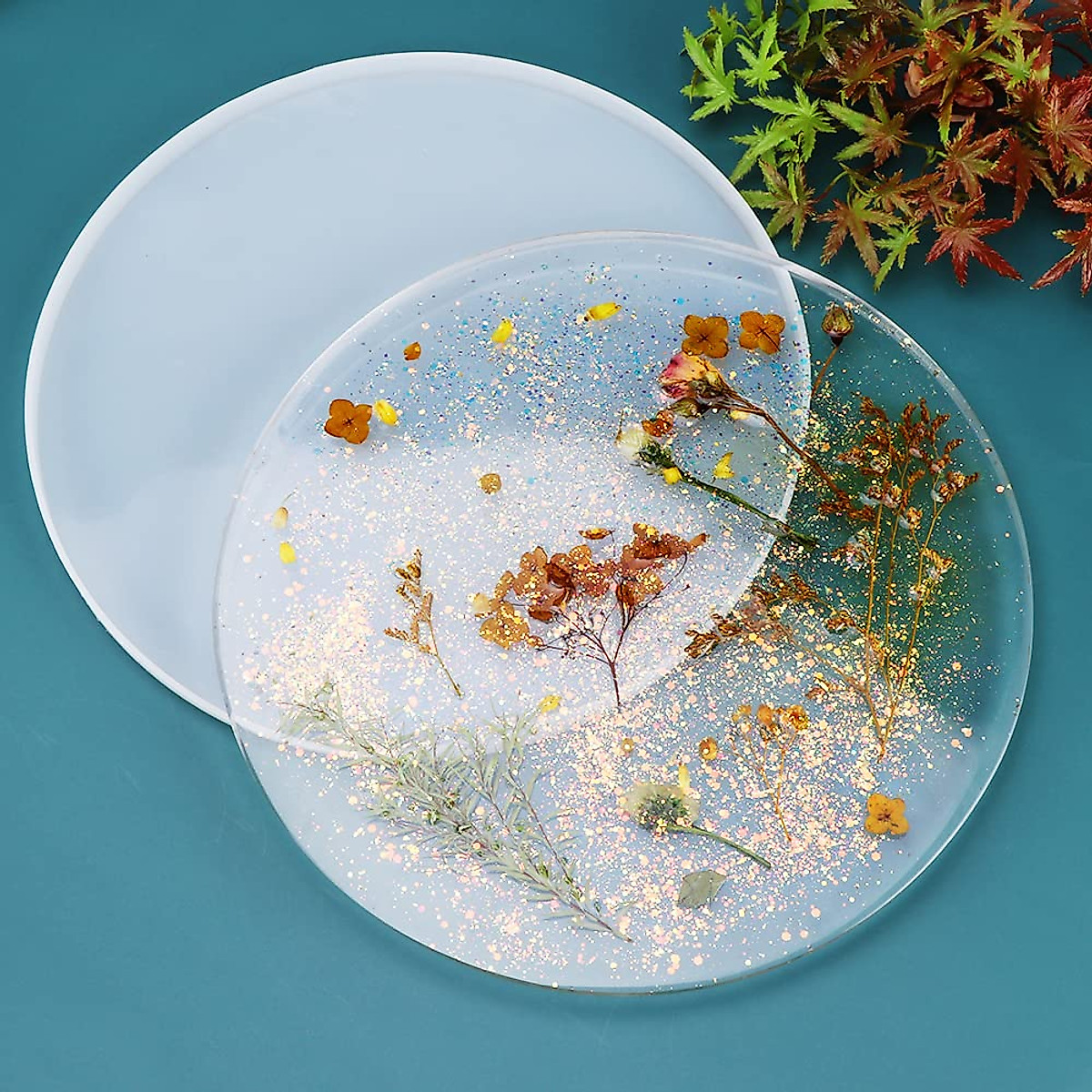 Resin Tray Molds, Round Rolling Tray Molds, Silicone Tray Molds, 11.8 Inch Rolling Tray Molds for Epoxy Resin, Resin Casting, DIY Jewelry Holder, Home Decor