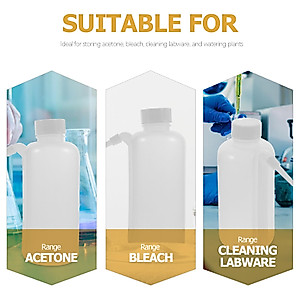 ULTECHNOVO Tattoo Wash Bottle Wash Bottles - 4Pcs 500ml Safety Wash Bottles Plastic Empty Filling Bottles Screw Cap with Down Spout for Dispensing Liquid Labs Watering Tools