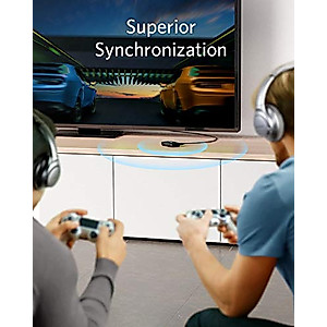 Anker Soundsync Bluetooth 5.0 Transmitter, 13-Hour Long Battery Life, aptX Low Latency, Dual Device Connection for TV, PC, CD Player, iPod / MP3 / MP4 Player, iPad/iPad Air/iPad Mini, and More