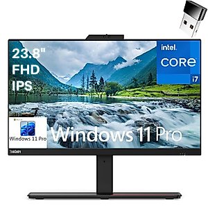 Lenovo ThinkCentre M90a 23.8" FHD AIO Business All-in-One Desktop, Intel Octa-Core i7-10700 up to 4.8GHz, 32GB DDR4 RAM, 1TB PCIe SSD, WiFi Adapter, Ethernet, Windows 11 Pro, BROAG Mouse Pad