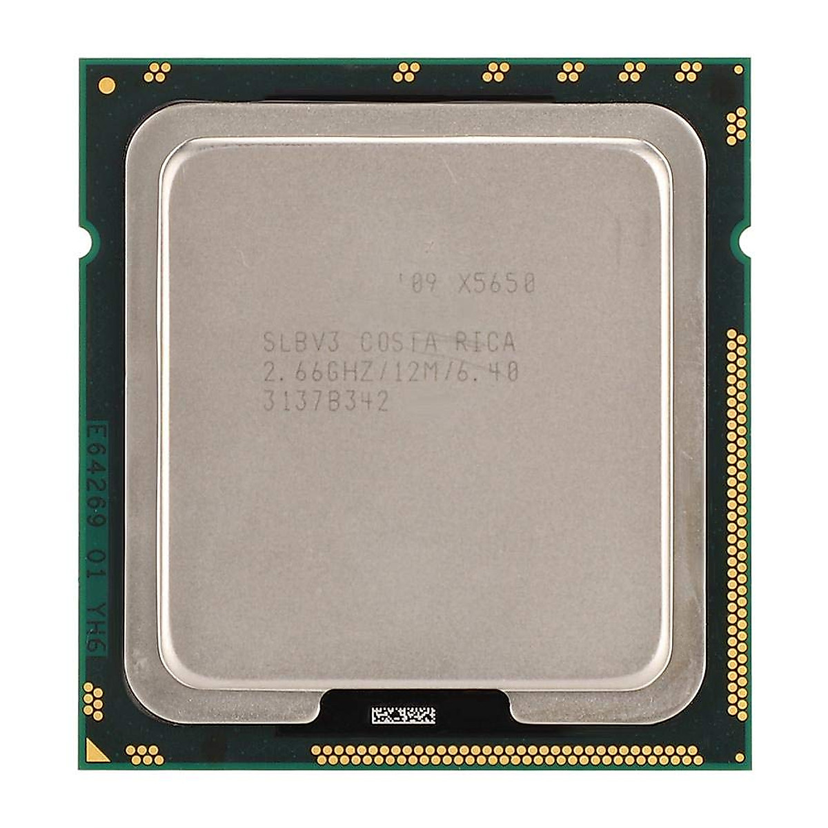 Xeon X5650 CPU, Six Core Twelve Threads 2.66GHz 12M Cache LGA1366 6.4 GT,s QPI 95W DDR3 800,1066,1333 SSE4.2 Maximum 3 Memory Channels Maximum 32GB,s Memory Bandwidth