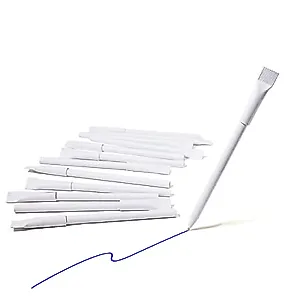 Zog Kraft Paper Barrel Writing Pen,Eco-Friendly Pens,Ballpoint Pen 1.0mm Fine Point Pen,Blue Ink 10pcs (White)