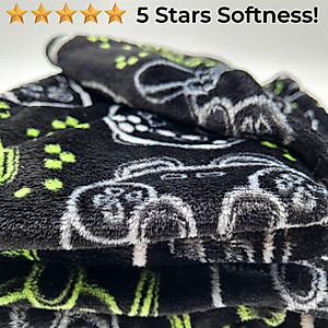 Tstars Gaming Kids Blanket for Boys Gamer Gifts Video Game Controller Throw Blankets 50 in X 60 in