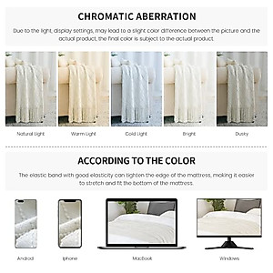 BOURINA Throw Blanket-50 x60 Beige, Textured Solid Soft SofaThrow, Knitted Decorative Throw Blanket for Bedroom, Travel Blanket, Officeroom