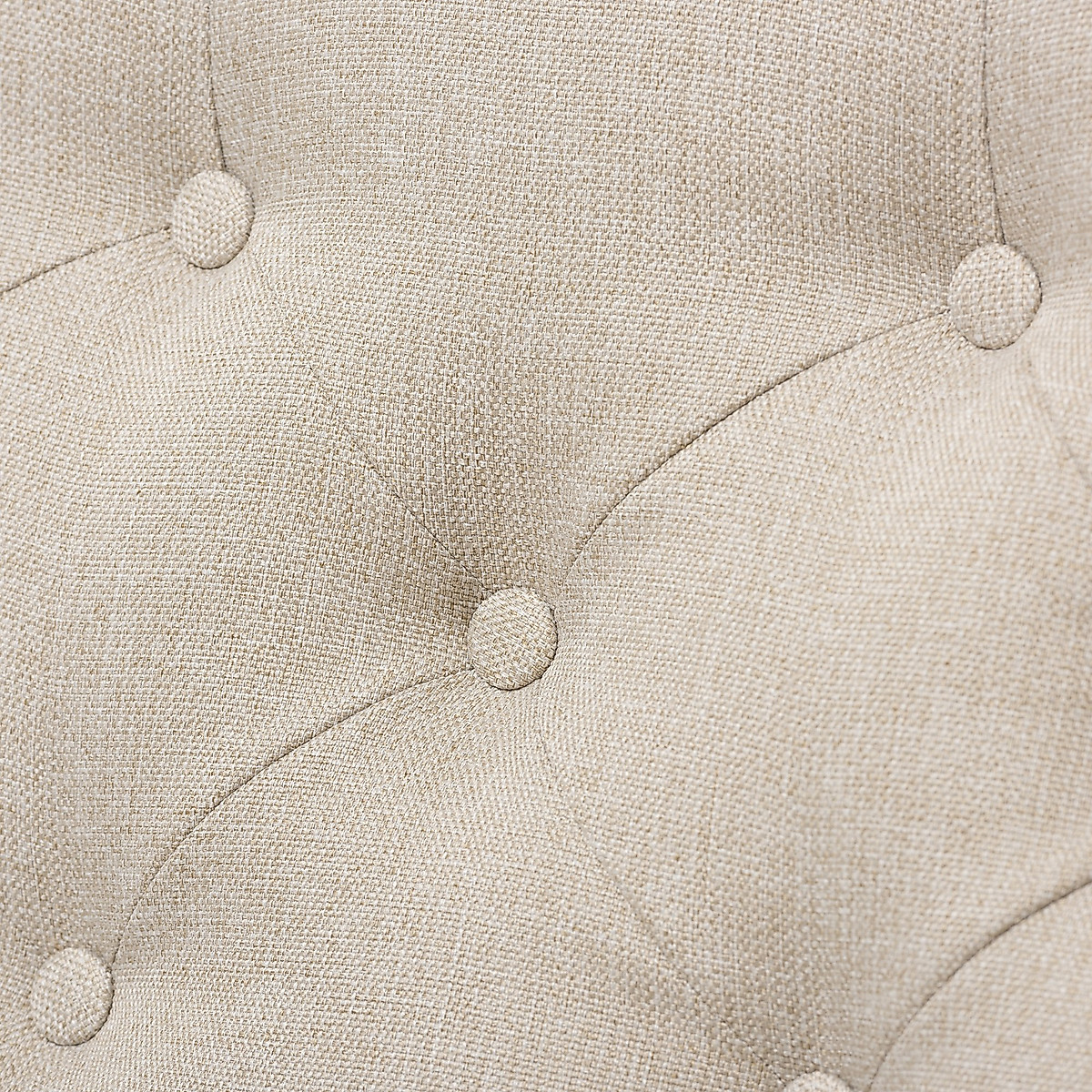 Baxton Studio Gervaise Modern and Contemporary Fabric Upholstered Button-Tufted Living Room 3-Seater Sofa, Light Beige