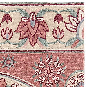 SAFAVIEH Bellagio Collection 5' x 8' Red / Beige BLG601Q Handmade Medallion Premium Wool Area Rug