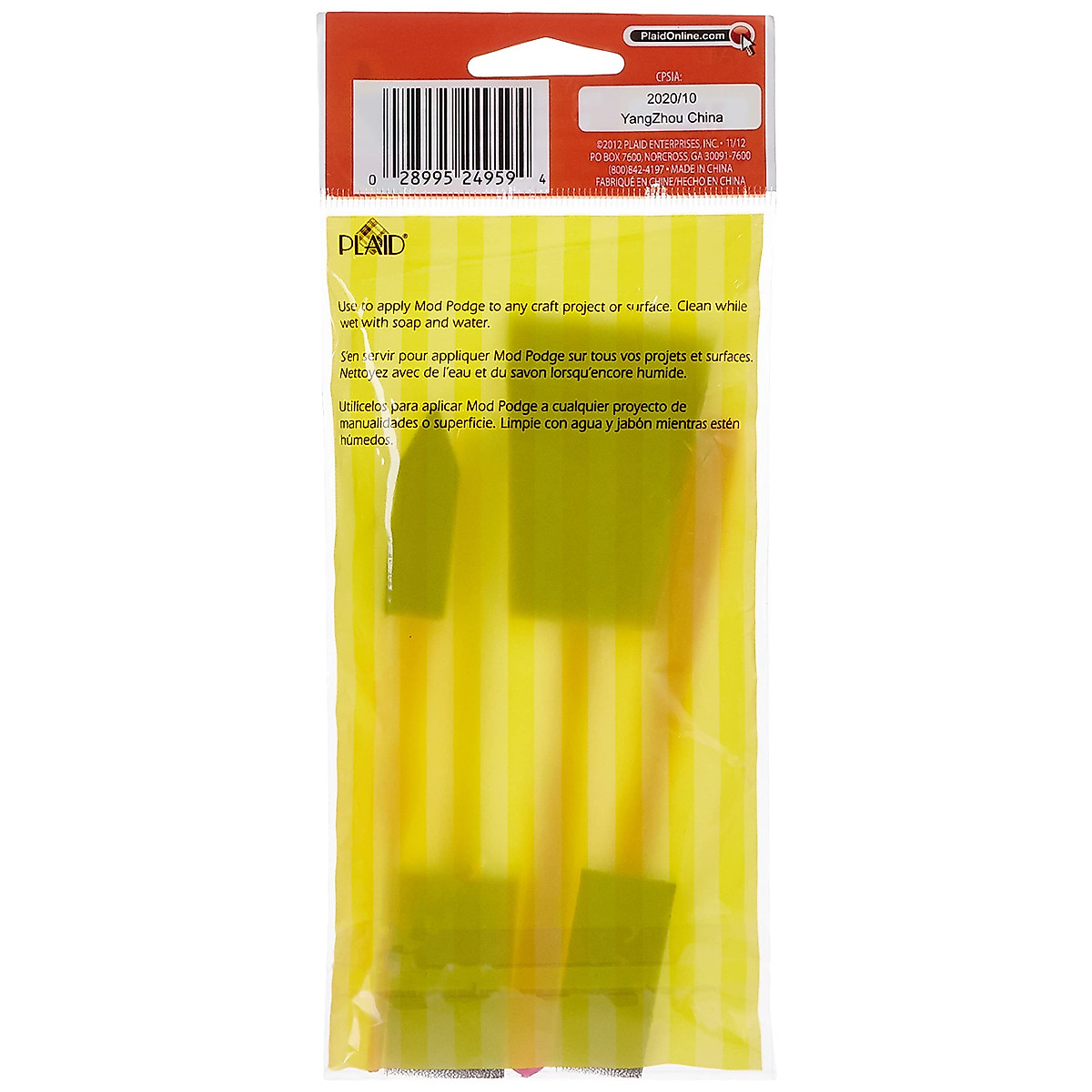 Mod Podge FBA Scrapbooking Foam Brush Set, (4-Piece), Assorted 4 Count