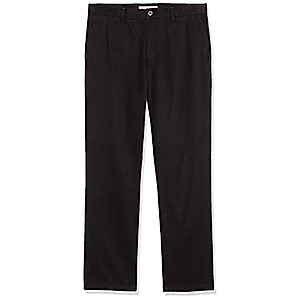 Amazon Essentials Men's Slim-Fit Wrinkle-Resistant Flat-Front Chino Pant, Black, 32W x 34L