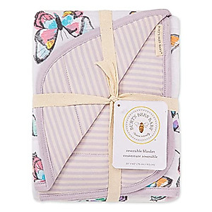 Burt's Bees Baby - Reversible Blanket, Nursery, Stroller & Tummy-Time Organic Jersey Cotton Quilted Infant & Toddler Bedding