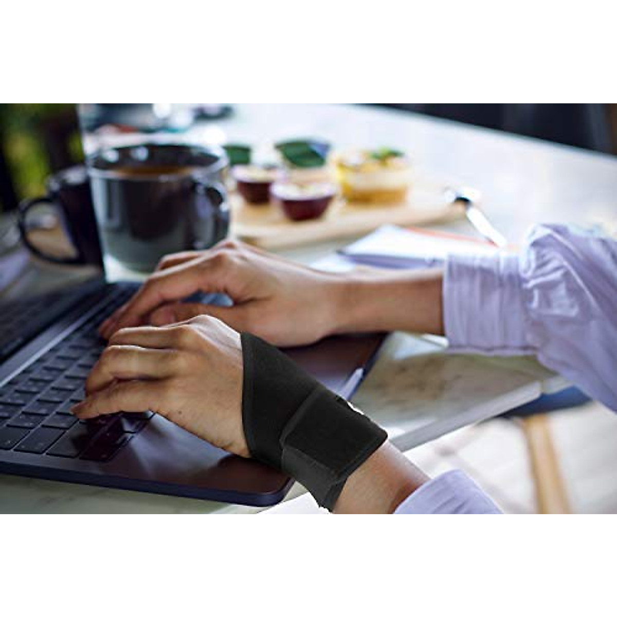 Copper Compression Wrist Wrap - Copper Infused Orthopedic Support - Adjustable Splint for Pain Relief, Arthritis, Sports Injury Fits Men & Women - For Both Right & Left Hands - One Size - Pack of 1