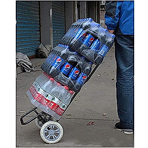 Shopping Trolley on Wheels Multi Function Shopping Cart High Capacity Steel Pipe Trolley/Pull Rod Car Luggage Cart/Collapsible Bag Cart Storage Hand Trucks,#2 ,