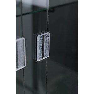 Wisdomfur Ledge top Counter with Showcase,4ft，Display Case Front, Tempered Glass, Locking Drawers & Shelves，Black
