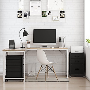 Raybee File Cabinets for Home Office 3 Drawer Rolling File Cabinet Small Filing Cabinets for Small Spaces Fabric Vertical Filing Cabinet fits A4, Legal, Letter Size, 16.9" D*15.6" W*26.6" H Grey