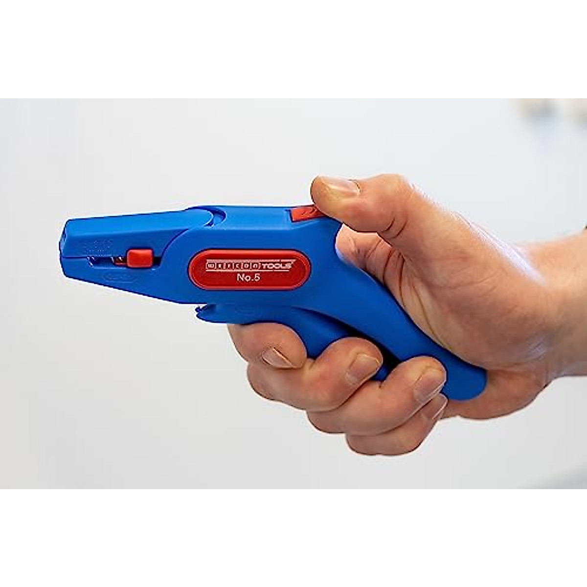 WEICON Wire Stripper No. 5 /Wire Stripper Adjustable 24-10 AWG (0.2-6.0 mm²) /Wire Stripping Pliers with Side Cutter up to 2.0 mm/for Round Cables