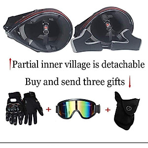 Offroad Helmet Adult Youth Kids Motocross Gear Combo Mask Goggles Gloves,Traveler's ATV Motorcycle Helmet SUV Dirt Bike Mountain Bike Helmet Off-Road Helmet DOT Approved