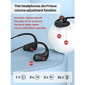 DACOM Bluetooth Headphones Wireless in-Ear Sport Earbuds with IPX7 Waterproof 20H Playtime Running Neckband Bluetooth Headphones Deep Bass Stereo for Workout Gym(Black)