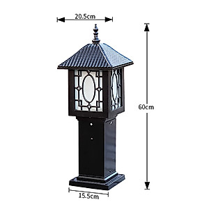 Post Lights Outdoor Waterproof Landscape Pillar Light, Home Garden Pathway Lawn Post Lamp Fence Door Bollard Stigma Lantern Classic Vintage Courtyard Street Patio Yard Driveway Pedestal Streetlight