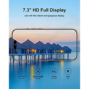 WV LeisureMaster A14 Pro 5G Unlocked Smartphone 108MP Camera 7300mAh 6.82" FHD+ Display 120HzD Cell Phone Unlocked 4GB+128GB/256GB Expandable Dual SIM Smart Phone,GPS Fingerprint/Face ID (White)