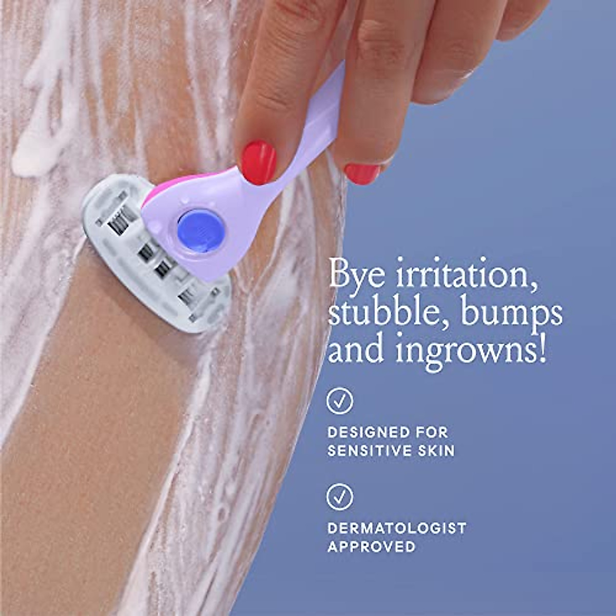 Billie Razors for Women Shave Kit – Women’s Razor + 4 x 5-Blade Razor Refills + Magnetic Holder – DreamPop