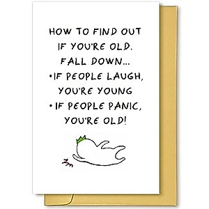 Funny Birthday Greeting Card, Happy Birthday Card for Men Women, Humorous Bday Card, How to Find Out If You’re Old