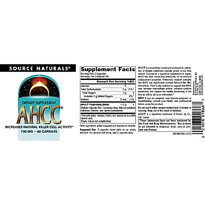 Source Naturals AHCC 750 mg Increases Natural Killer Cell Activity* - 60 Capsules