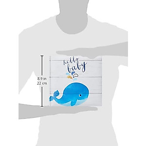MCS 200-Pocket Baby 4x6 Photo Album with Writing Space, 8.5 x 8.5 Inches, Baby Blue Whale